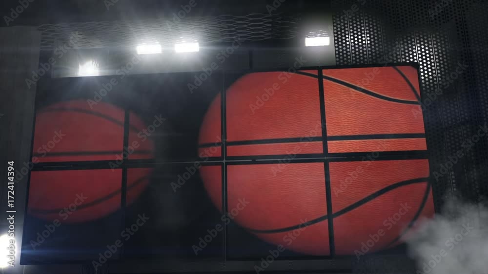 Background stage for Basketball game scoreboard in loop Stock Video ...