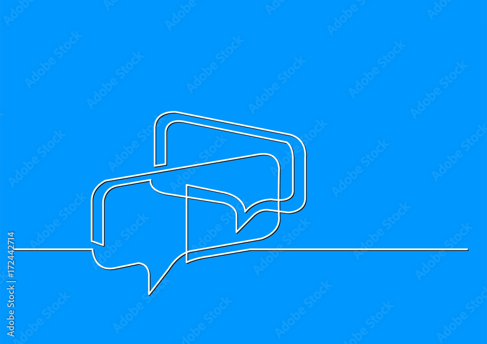 one line drawing of isolated vector object - speech bubbles Stock ...