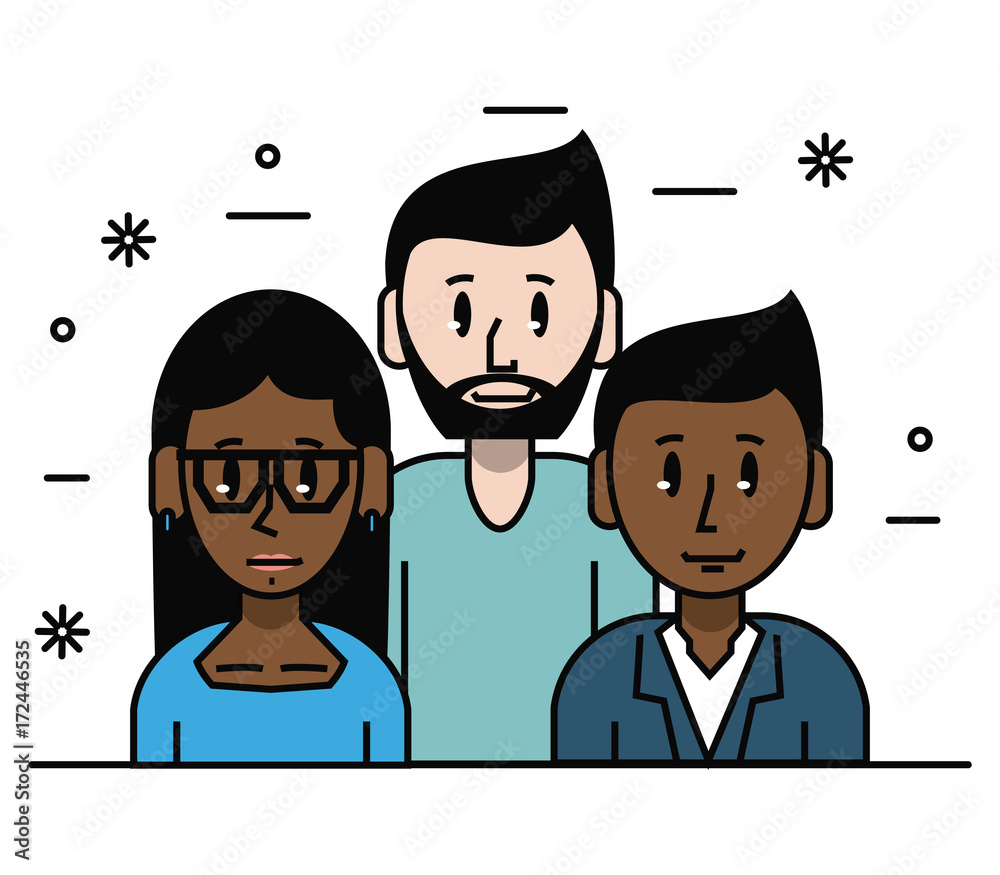 Young friends cartoons icon vector illustration graphic design Stock ...