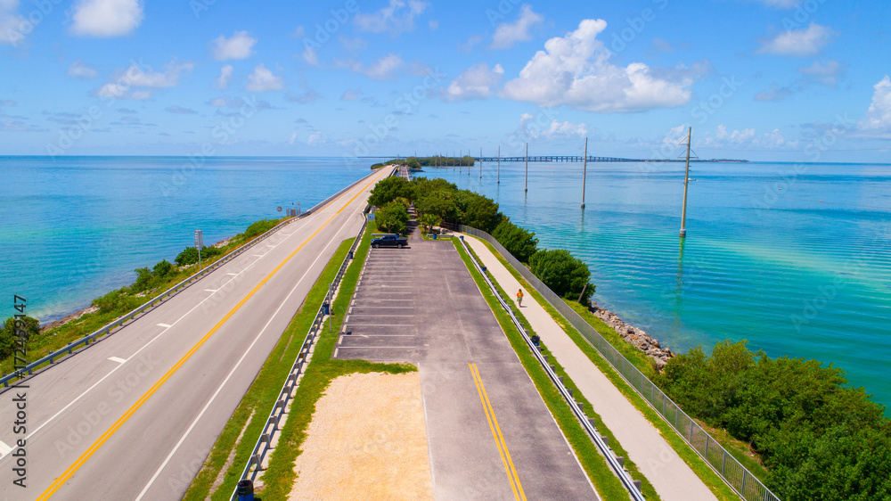 Road to Key West over seas and islands, Florida keys, USA. Stock Photo ...