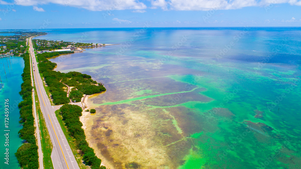 Road to Key West over seas and islands, Florida keys, USA. Stock Photo ...