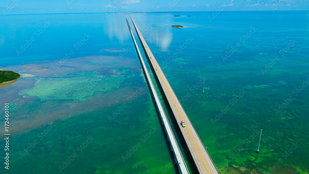 7 mile bridge. Aerial view. Florida Keys, Marathon, USA. Stock Photo ...