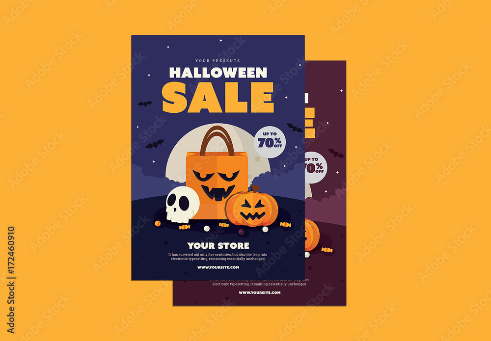 Halloween Sale Flyer Layout 1 Stock Template | Adobe Stock