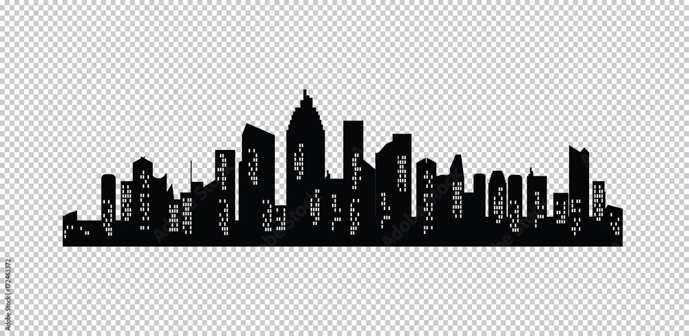 Set of vector cities silhouette Stock Vector | Adobe Stock