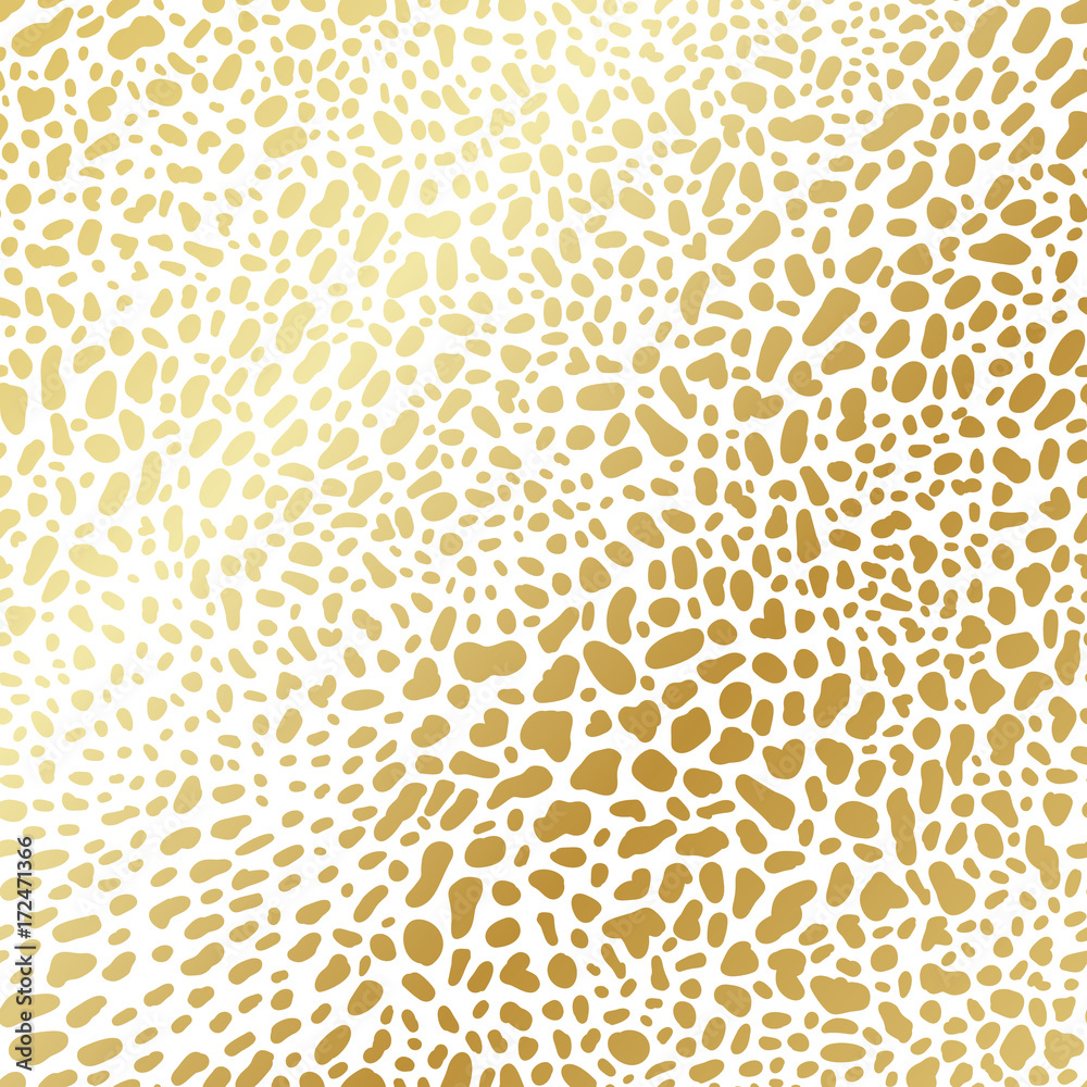 Gold gradient leopard greeting seamless pattern. Vector rich exotic ...