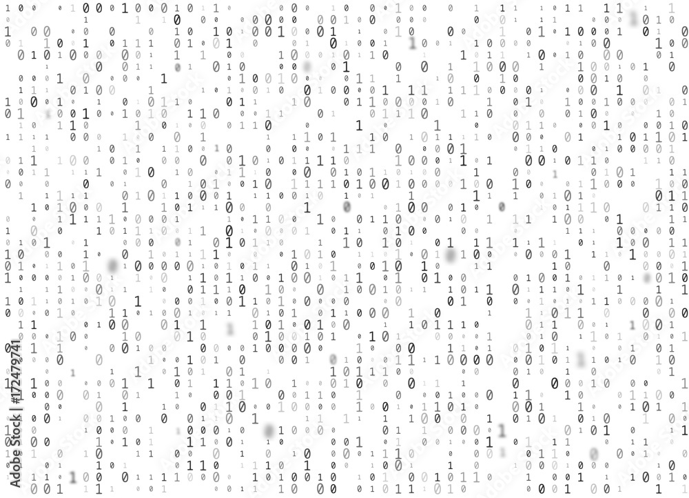Vector Binary Code White Seamless Background Big Data And Programming Hacking Decryption And