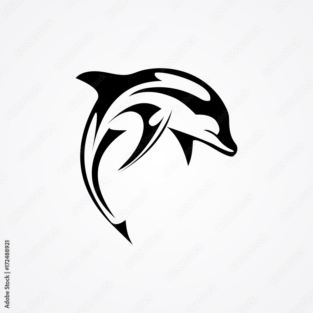 dolphin vector logo Stock Vector | Adobe Stock
