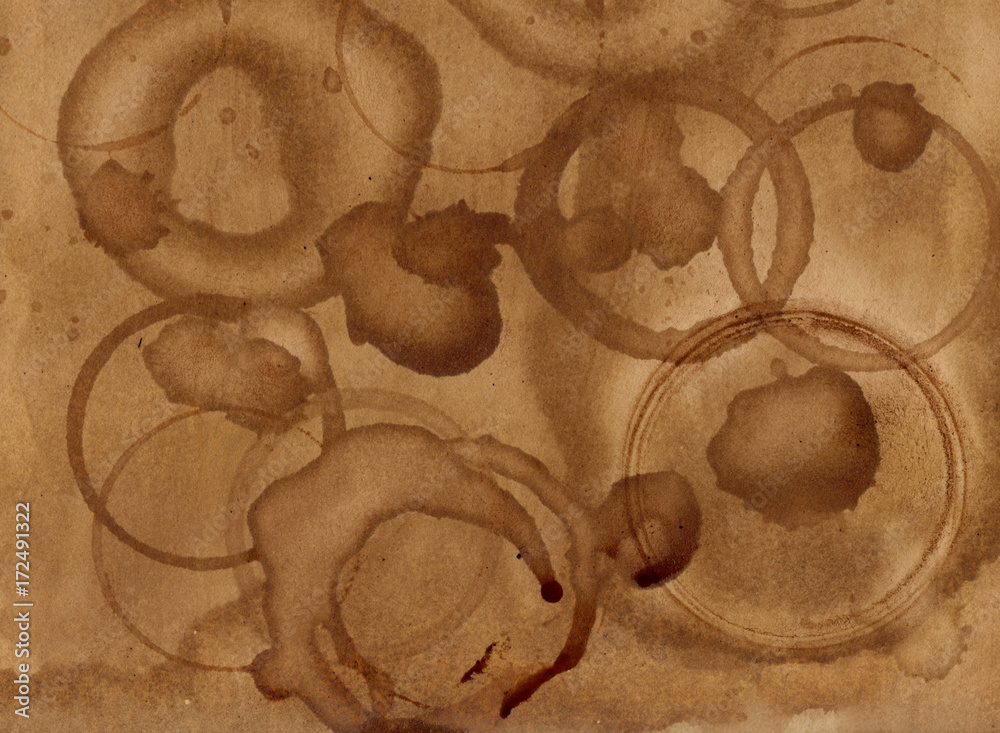 Coffee Stain Background Textures. Aged and worn paper with coffee ring ...