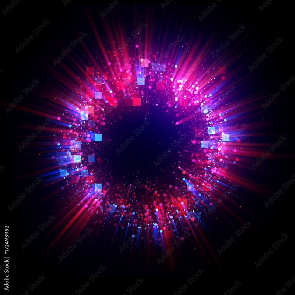Abstract spacescape, black hole. Star on dark background. Magic ...