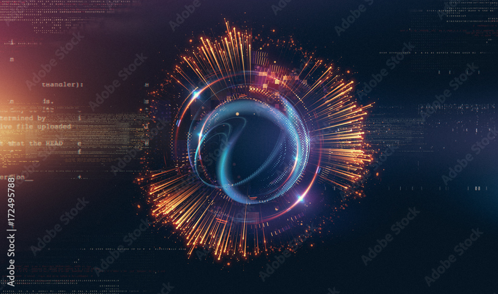 Abstract tech background. Floating Numbers HUD Background. Matrix ...