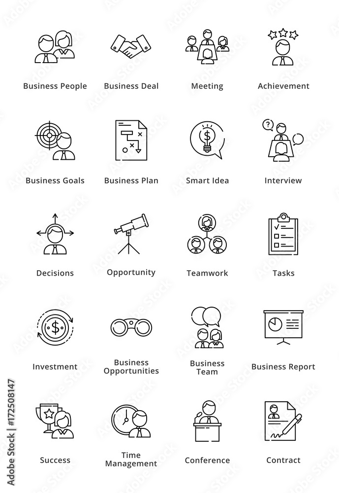 This set contains business icons that can be used for designing and ...