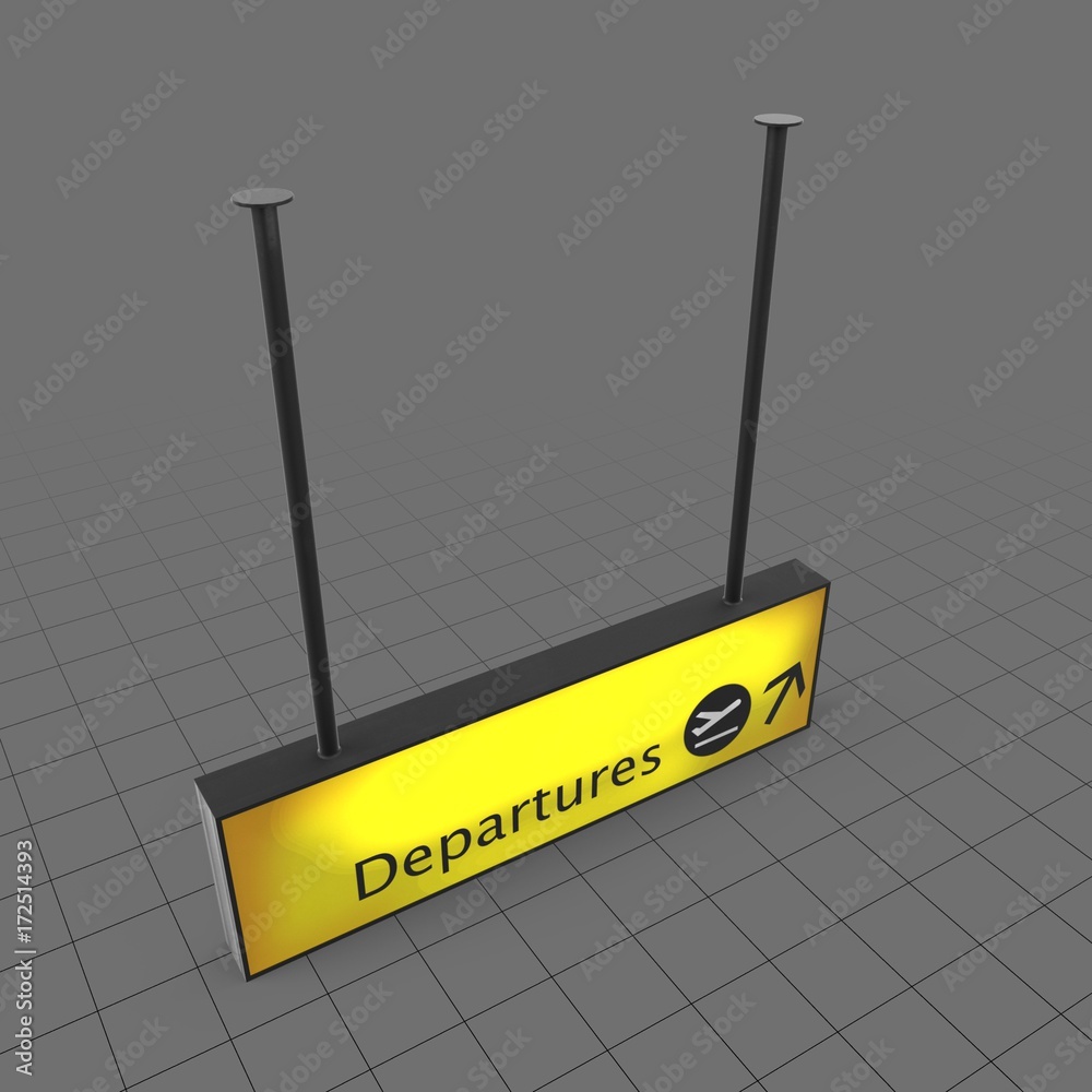 Airport departure sign Stock 3D asset | Adobe Stock