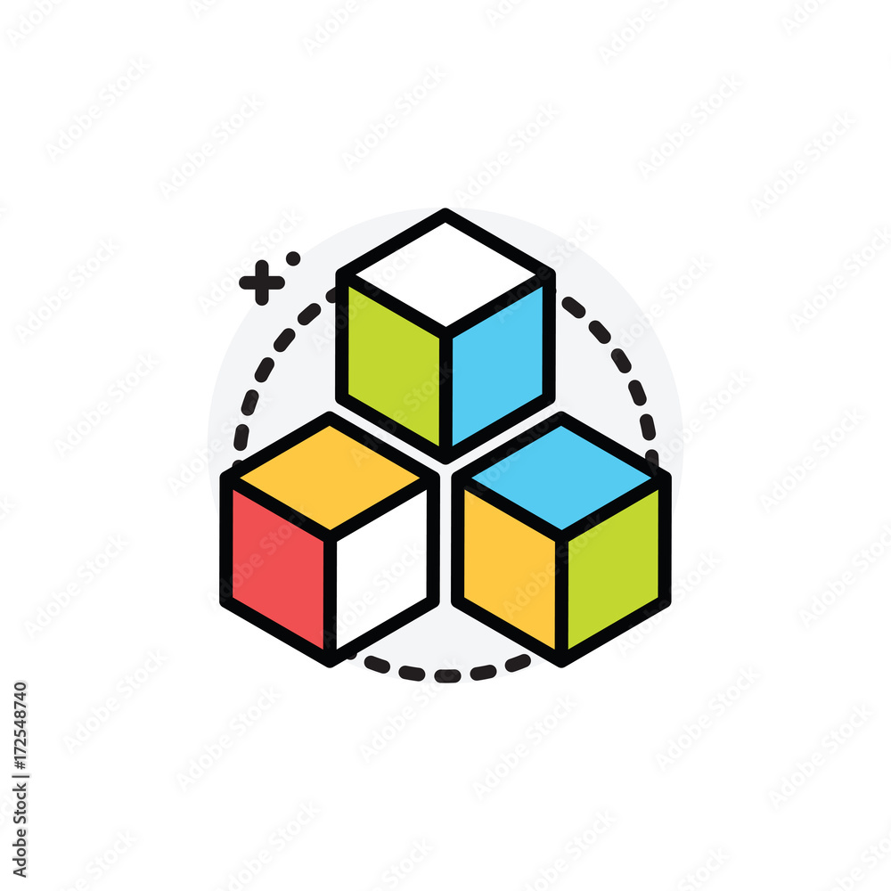 3D preparation concept Isolated Line Vector Illustration editable Icon ...