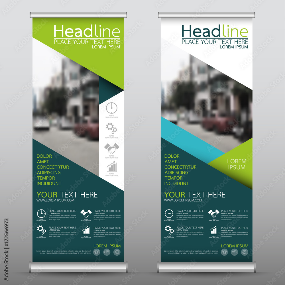 Roll up business banner design vertical template vector, cover ...