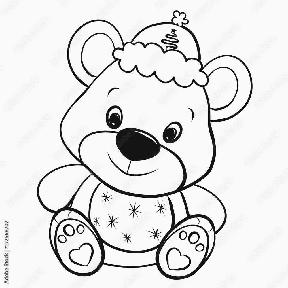 Christmas Bear Clipart Black And White