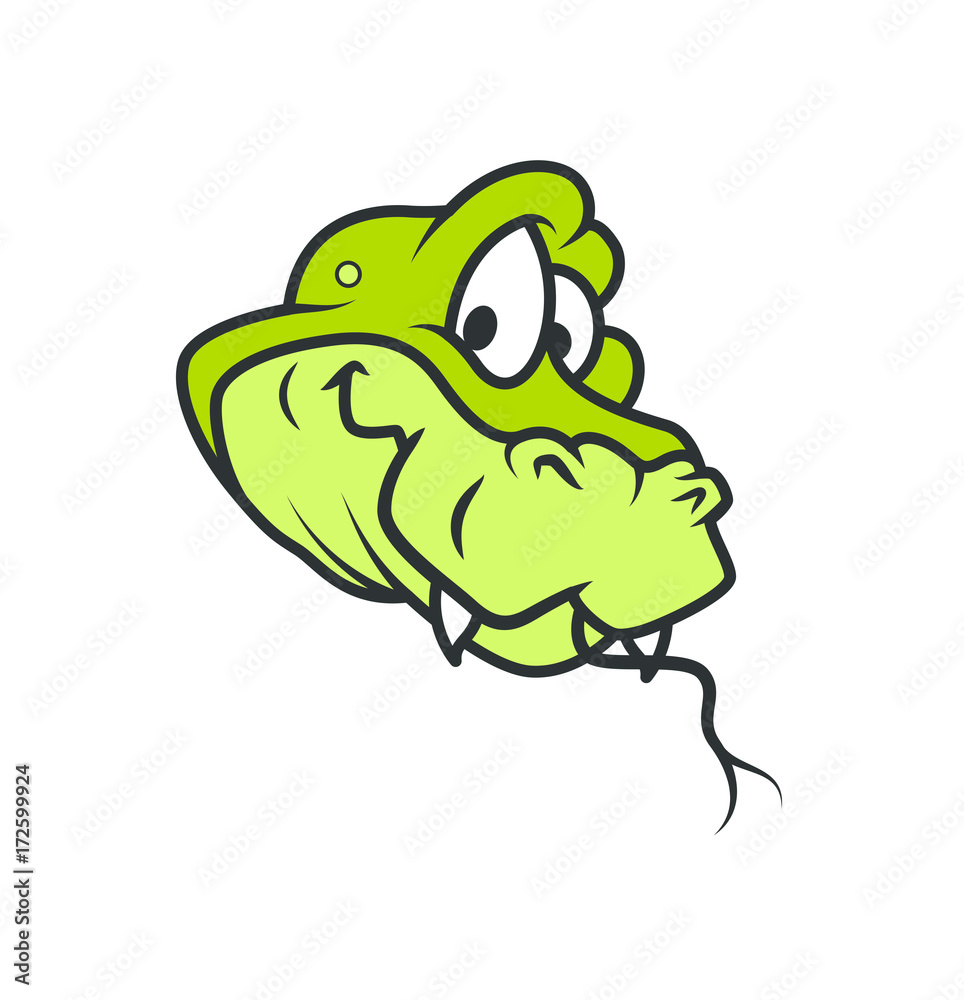Cartoon Snake Face Stock Vector | Adobe Stock