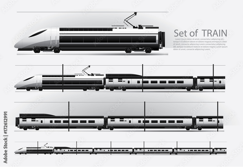 High speed train on a rail road Vector illustration Stock Vector ...
