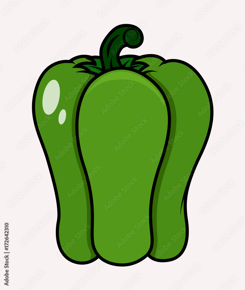 Green Capsicum - clip-art vector illustration Stock Vector | Adobe Stock