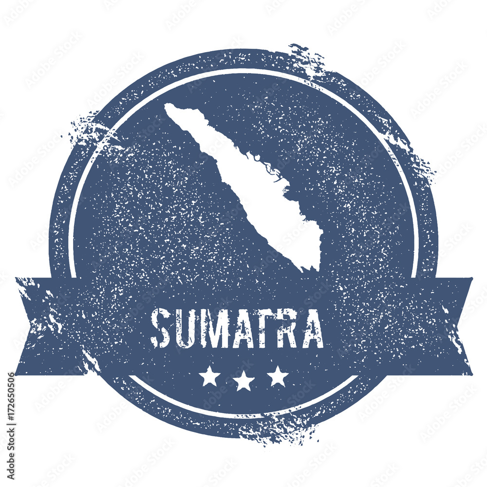 Vetor do Stock: Sumatra logo sign. Travel rubber stamp with the name ...