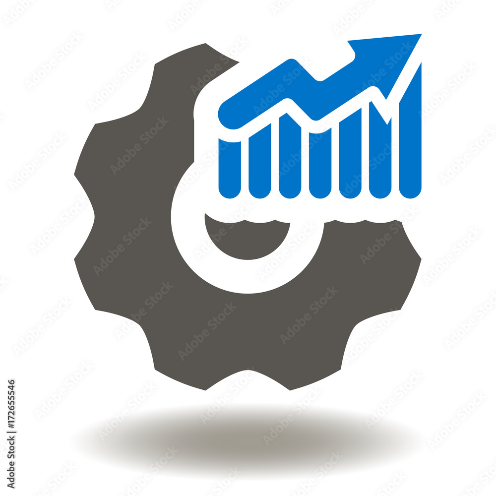 Productivity Icon Vector. Gear Chart Illustration. Cogwheel Graph ...