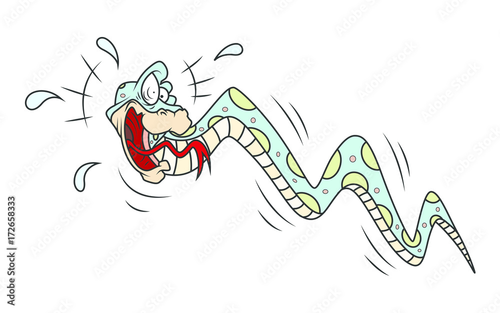 Surprised Cartoon Snake- clip-art vector illustration Stock Vector ...