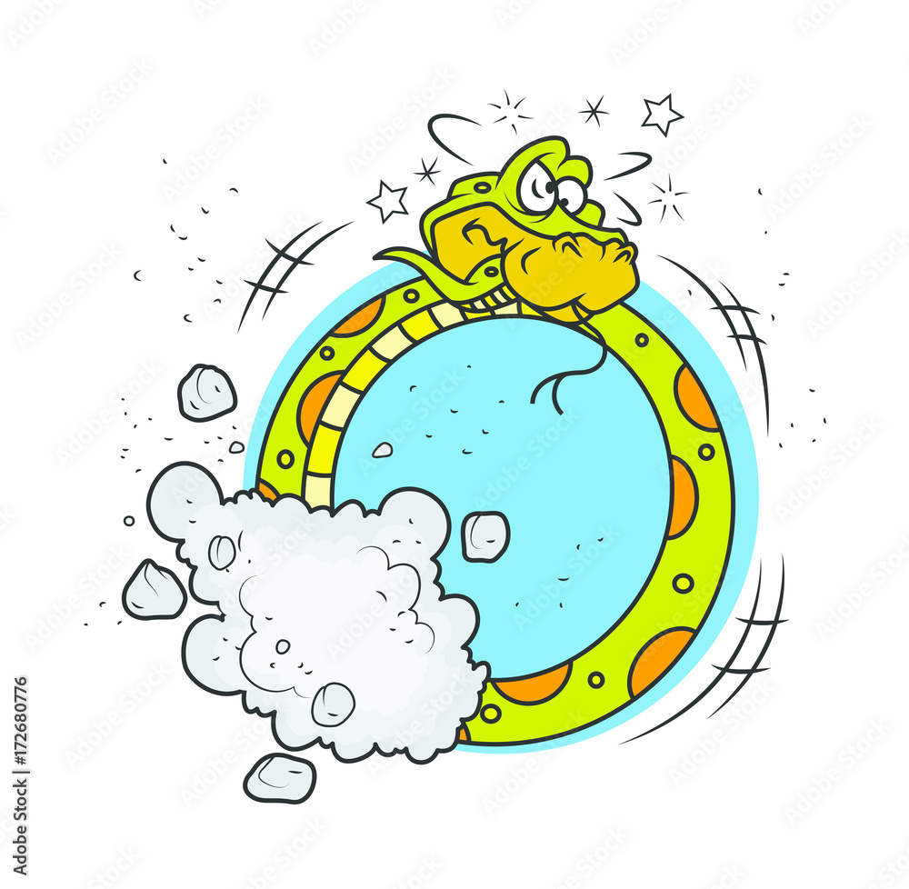 Funny Cartoon Snake Circle - clip-art vector illustration Stock Vector ...