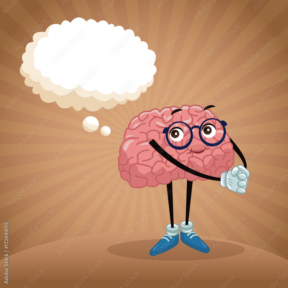 Cute brain cartoon icon vector illustration graphic design Stock Vector ...