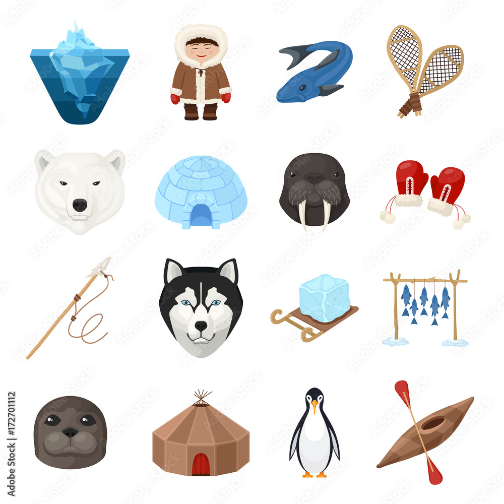 Chukchi cartoon set Stock Vector | Adobe Stock