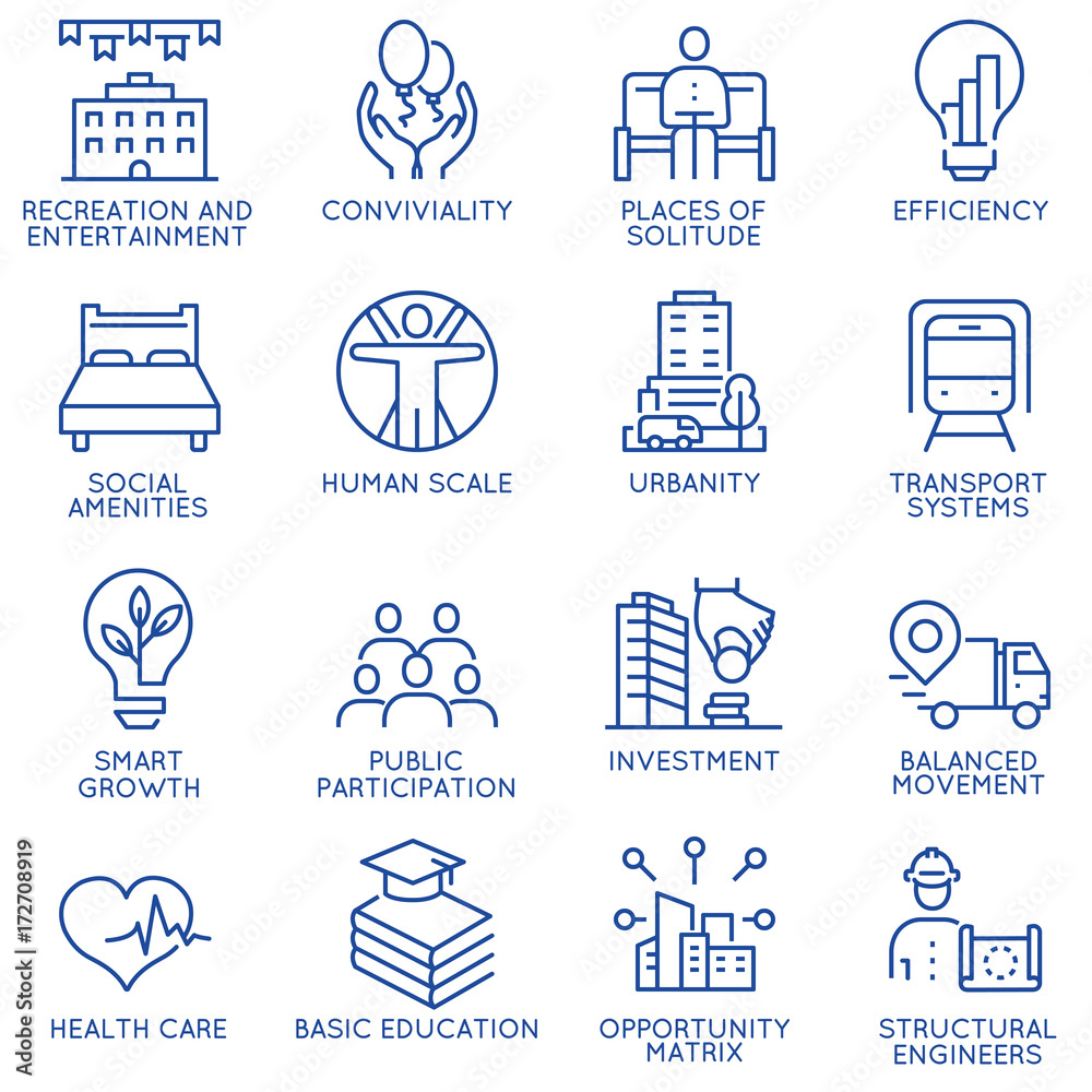 Vector set of thin linear 16 icons related to technology for ...