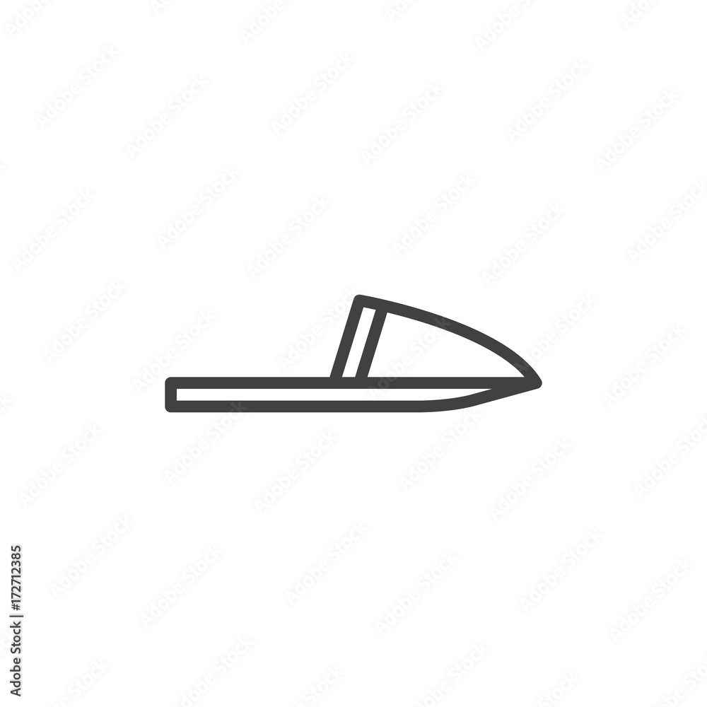 Slipper line icon, outline vector sign, linear style pictogram isolated ...