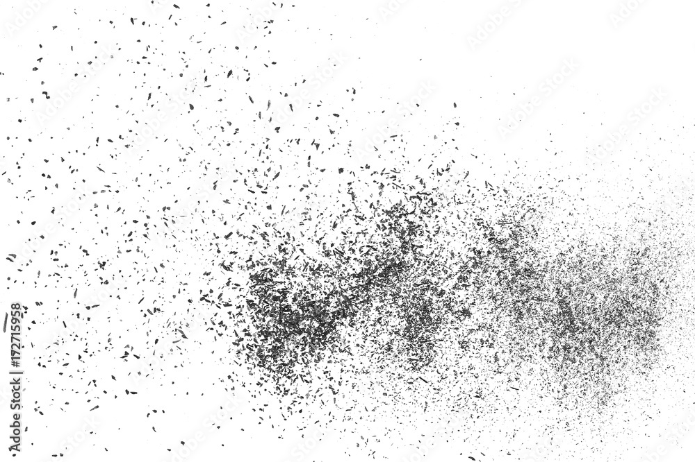 Black powder coal dust, isolated on white background Stock Photo ...