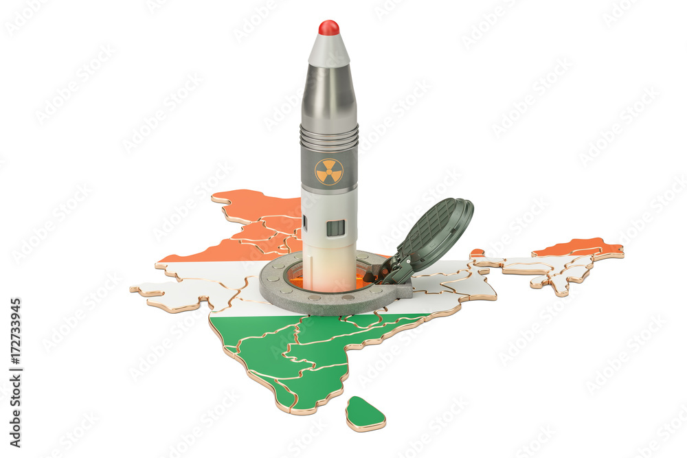 Indian missile launches from its underground silo launch facility, 3D ...