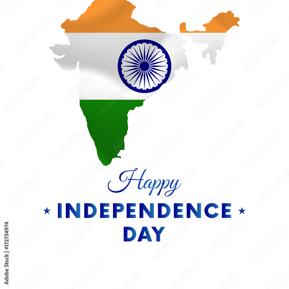India Independence day. India map. Vector illustration. Stock Vector ...