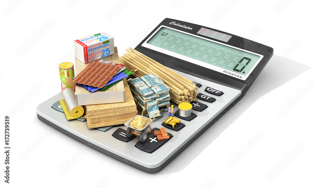 Constructions materials on calculator. Concept of calculation of costs ...