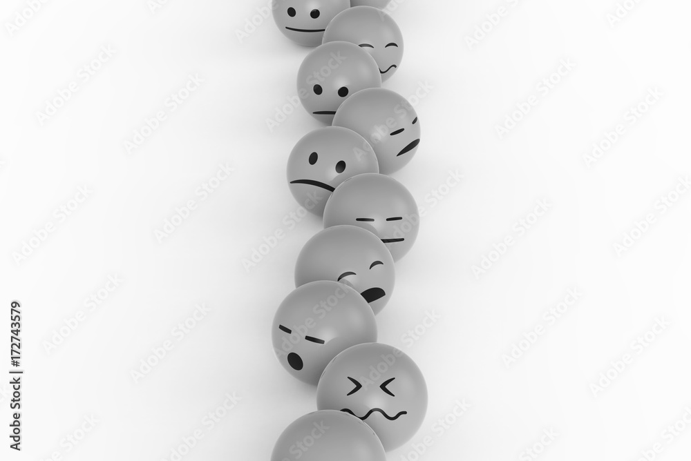 Smileys genervt in der Warteschlange Stock-Illustration | Adobe Stock