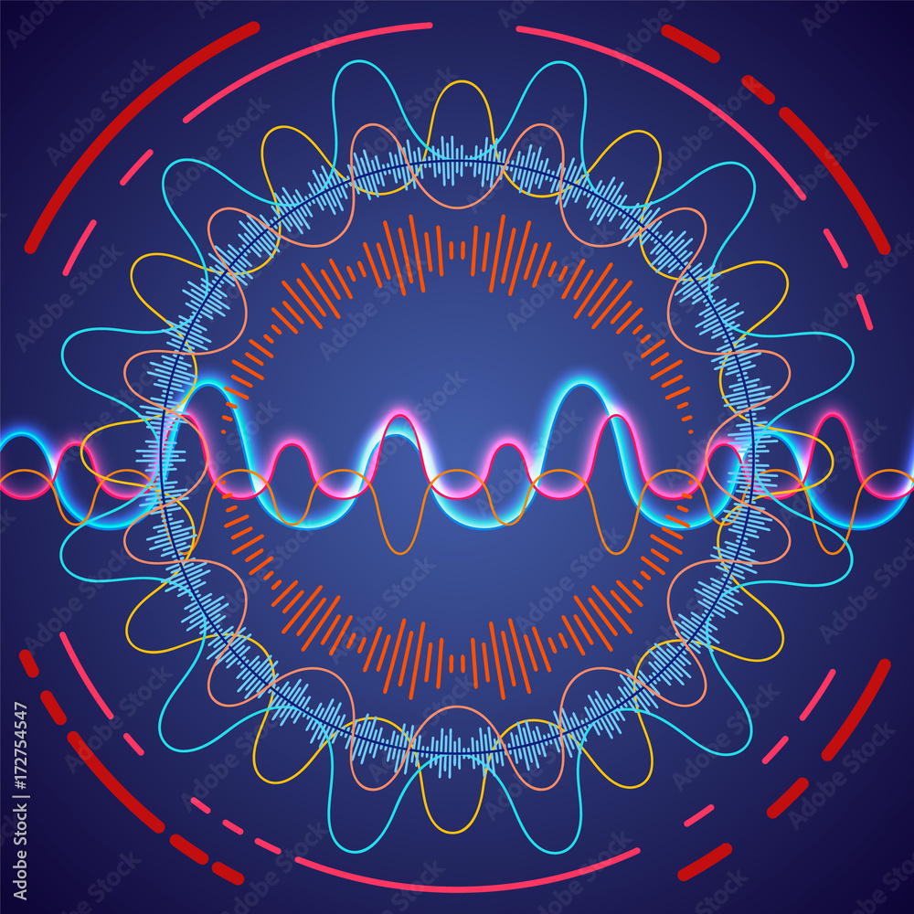 Big data visualization. Fractal element with lines and dots array. Big data connection complex ...