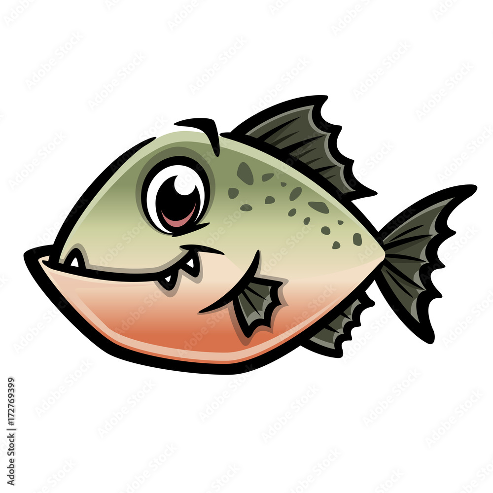 Cartoon Piranha Stock Vector | Adobe Stock