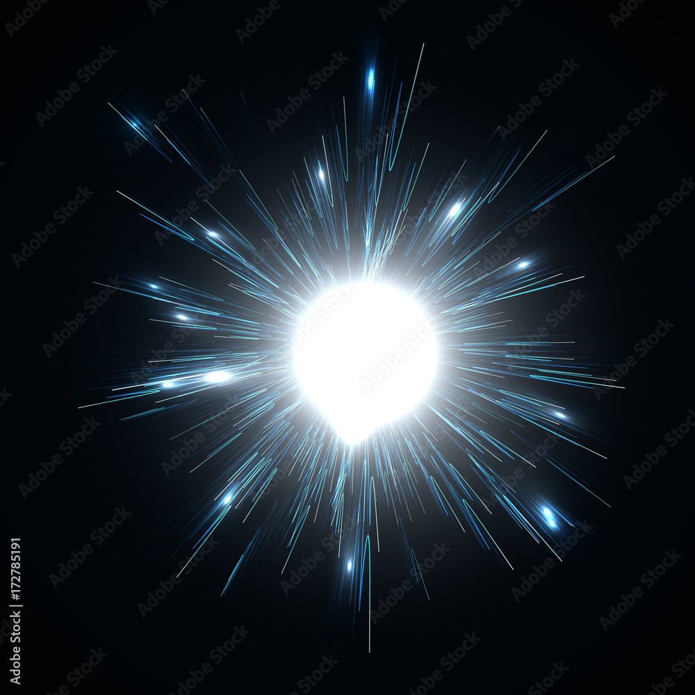 Blue glowing light glitter background effect. Magical light effect in ...