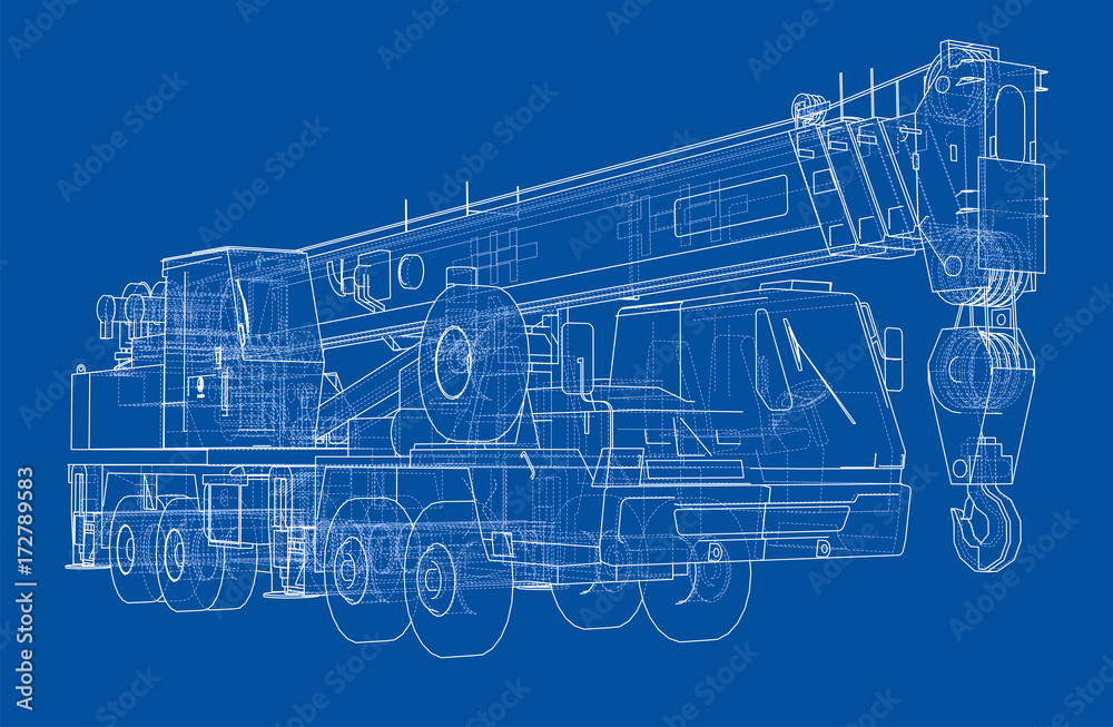Mobile crane. Vector Stock Vector | Adobe Stock