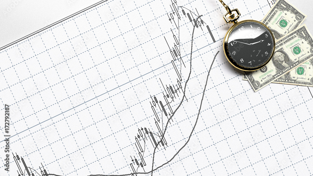 Money and Statistic index graph of stock market financial indices ...