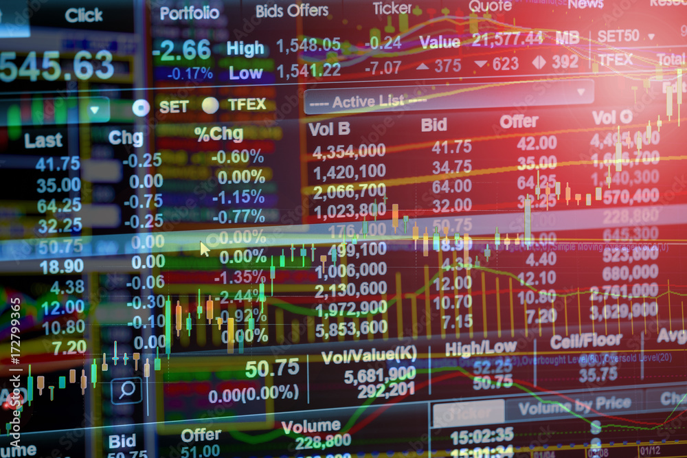 Foto de Stock exchange graph chart analysis global financial statistic ...