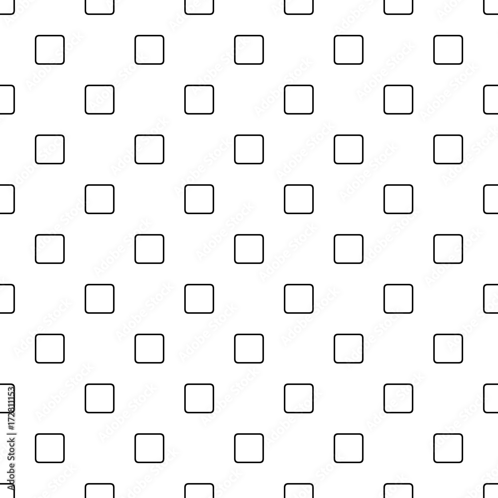 Seamless abstract black and white rounded square pattern background design - halftone ...
