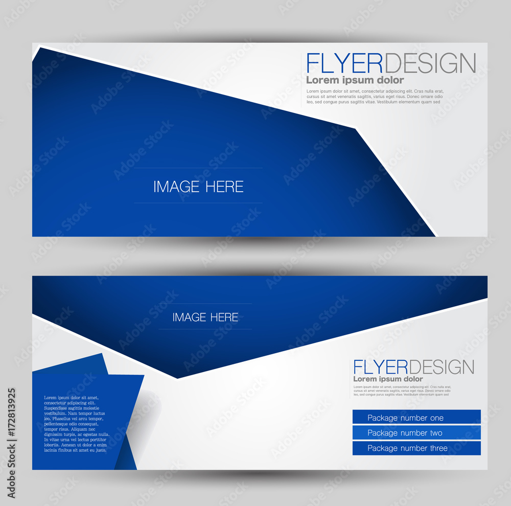 Flyer banner or web header template set. Vector illustration promotion ...