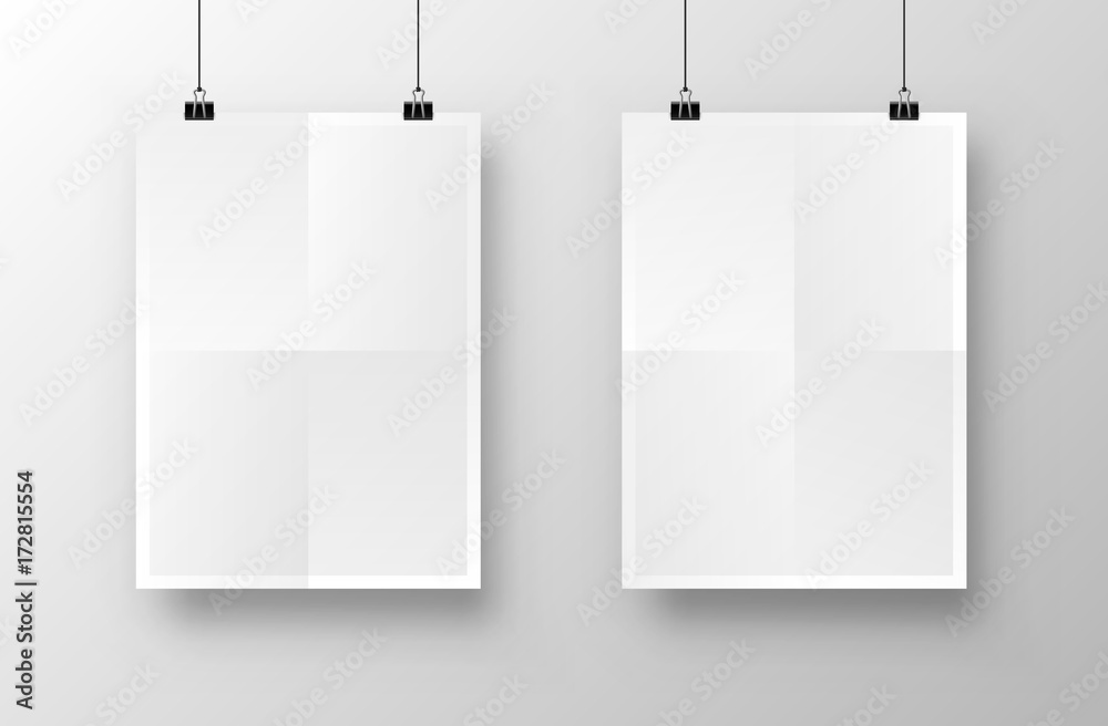 Paper poster A4 on the white background. Vector illustration Stock ...