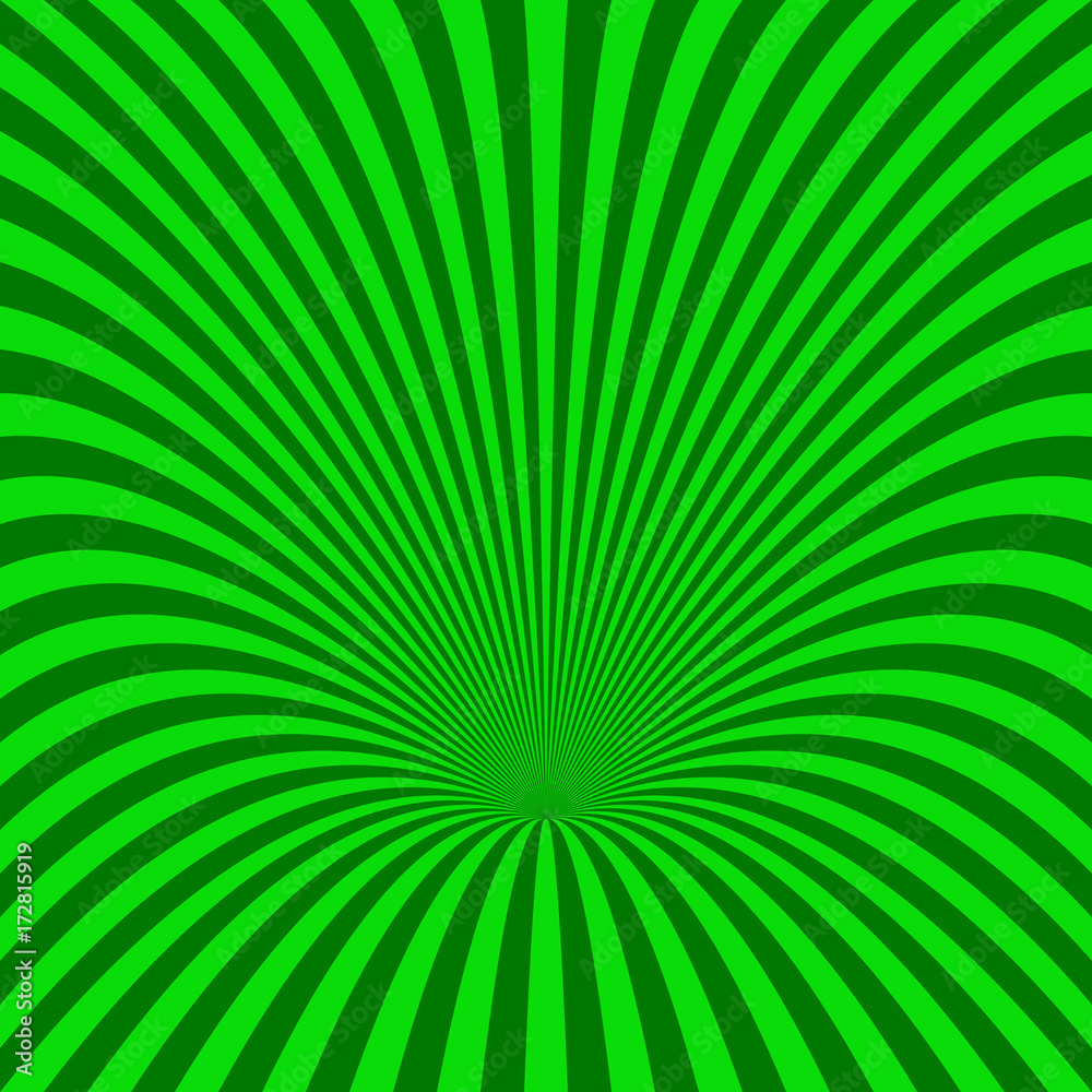 Curved radial stripe background - vector illustration from green curved ...