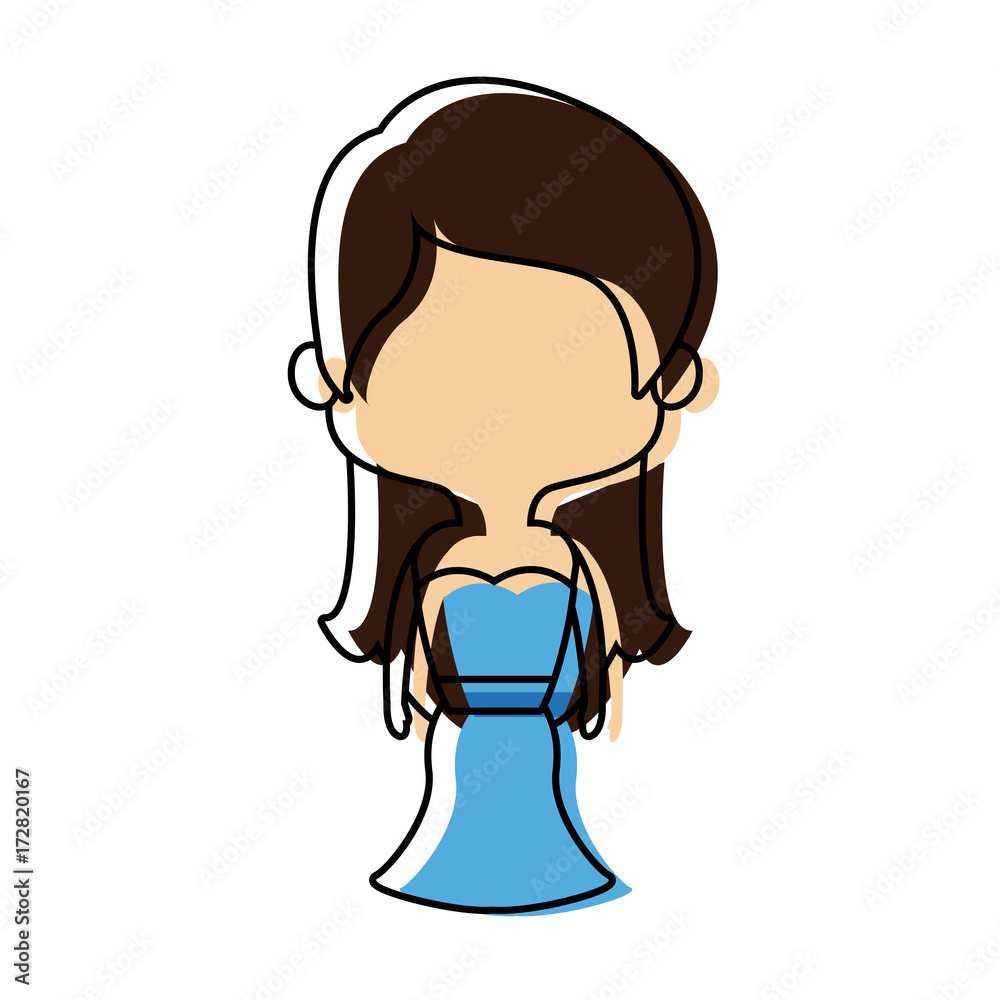 cute cartoon woman pretty elegant clothes vector illustration Stock ...