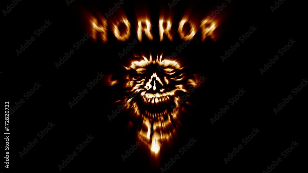 Maliciously laughing monster head 2d animation. Creepy character for ...