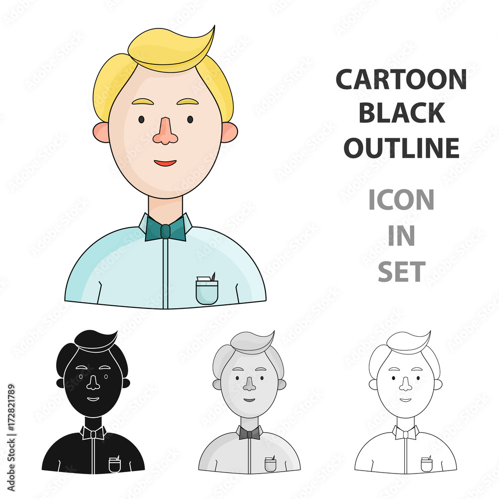 Scientist icon in cartoon style isolated on white background. People of ...