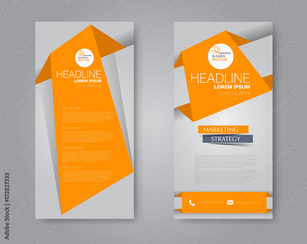 Vector flyer and leaflet design. Set of two side brochure templates ...