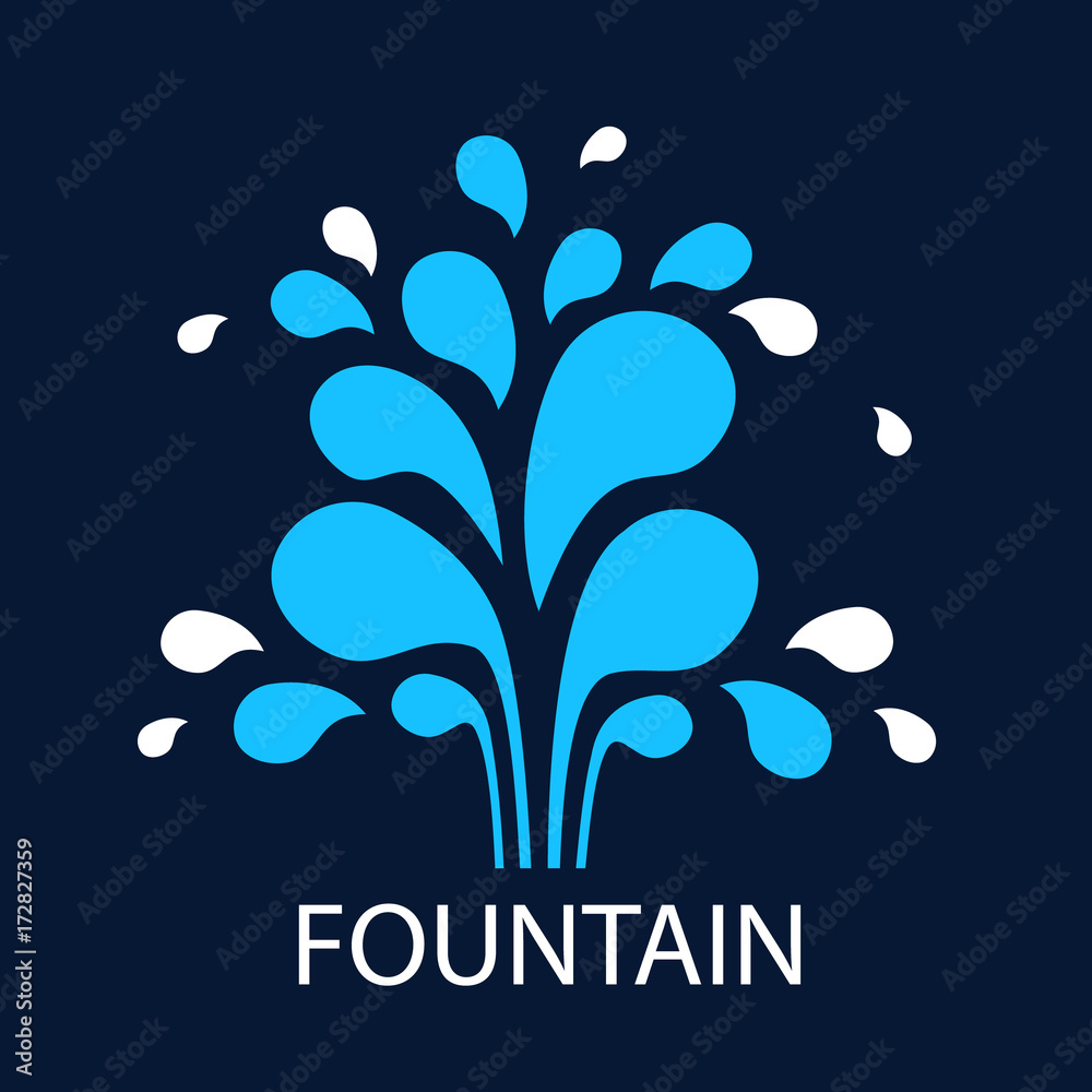 Vector icon fountain. Logo design template fountain and drop. Blue ...